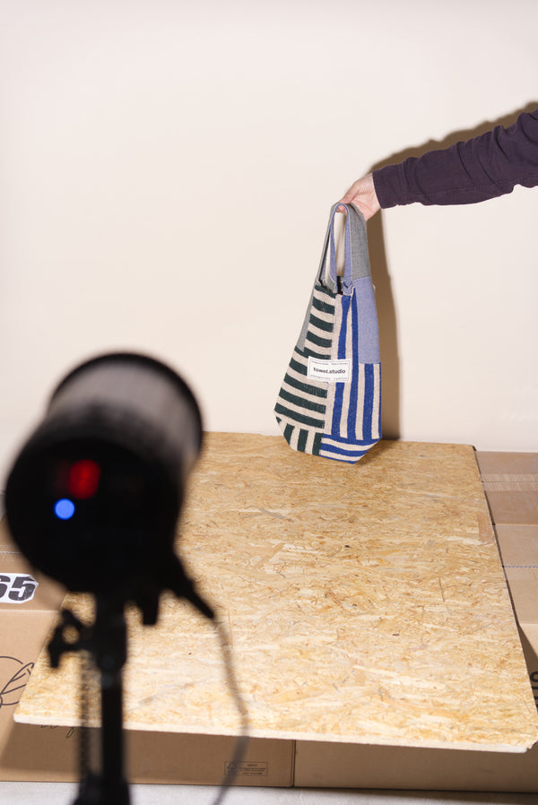 Crosswalk Mini Tote | Forest Blue – towel.studio